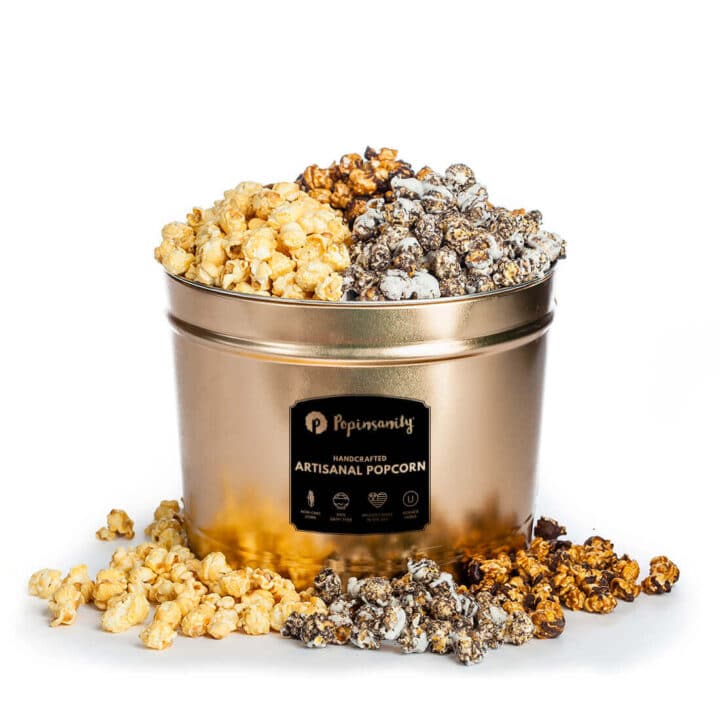 Oprah's Favorite Gourmet Popcorn Tin • 2 Gallon / 3 Flavors • Popinsanity