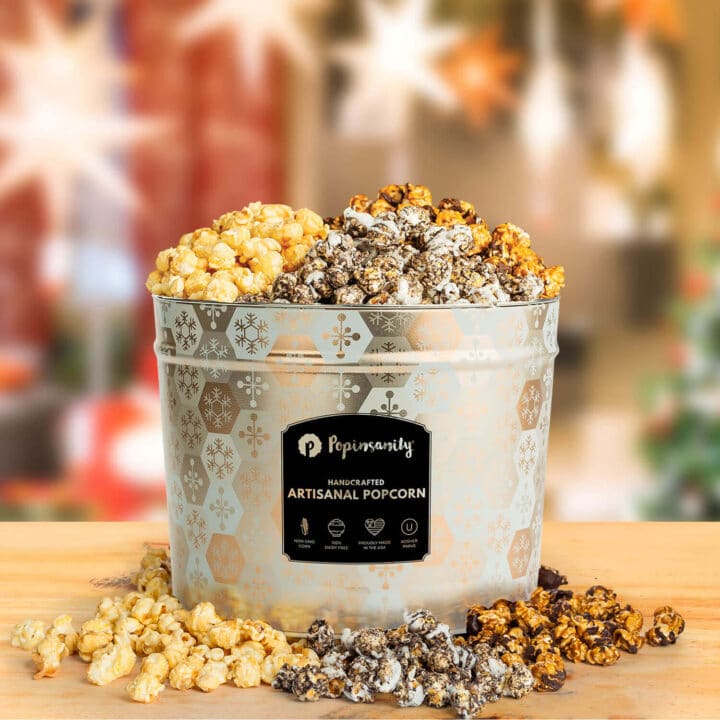 Gourmet Popcorn 3 Flavor Holiday Tin • Oprah's Favorite Gift • Popinsanity