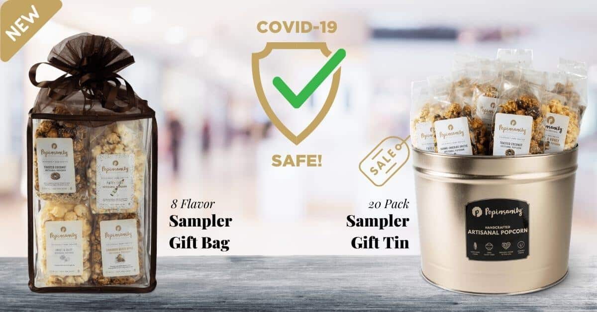 Sharable Gourmet Popcorn Gifts & Tins • Covid-19 Safe • Popinsanity